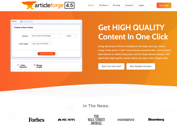 ArticleForge | AI-Powered Writing Tool For Unique, SEO-Optimized Content